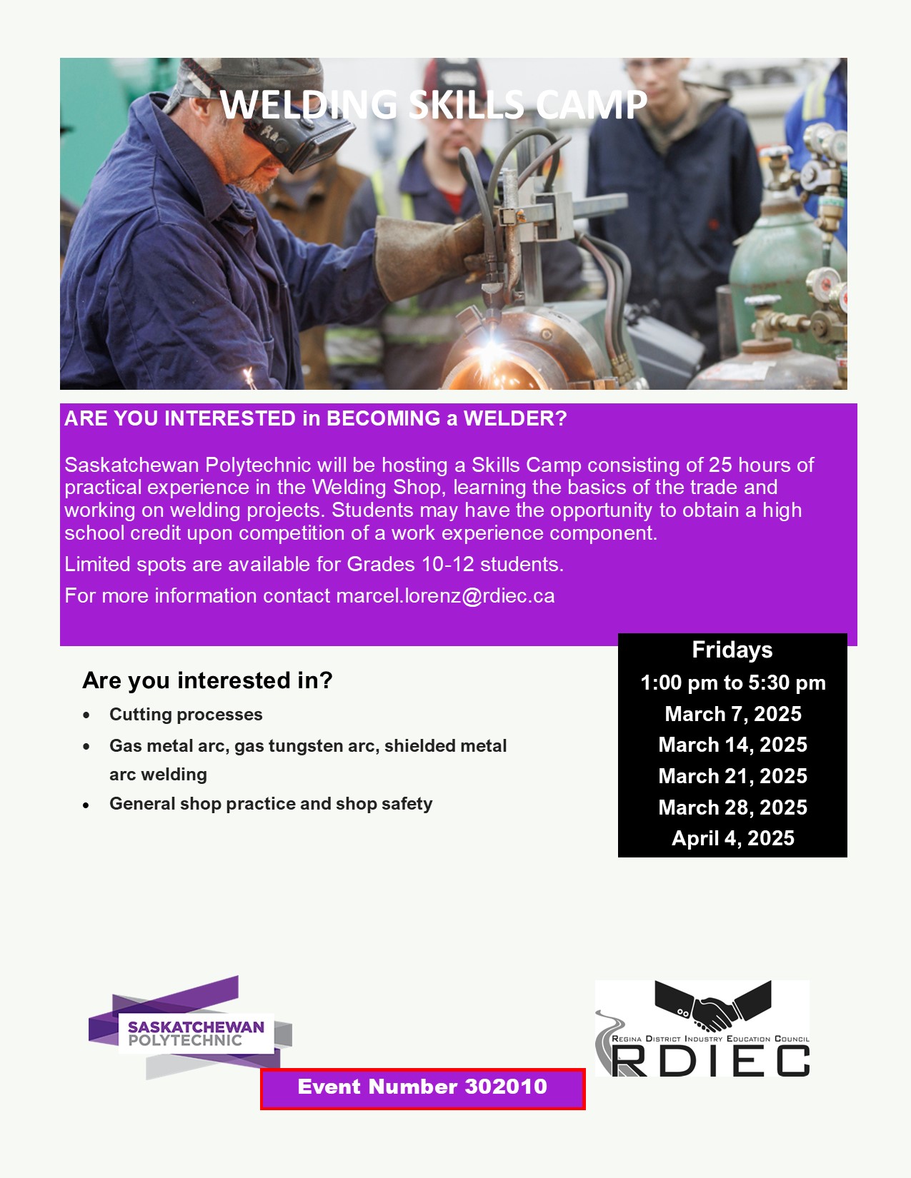 Welding Skills Training - Regina District Industry Education Council