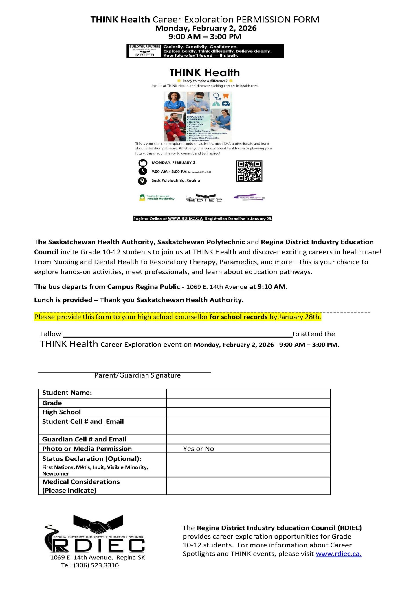 THINK Health - Regina District Industry Education Council
